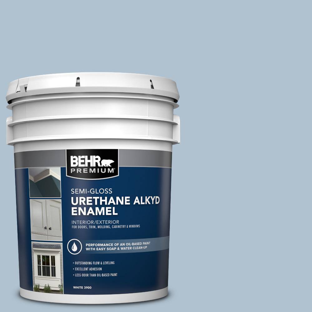 BEHR PREMIUM 5 gal. #S510-2 Boot Cut Urethane Alkyd Semi-Gloss Enamel ...