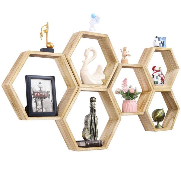 15 in. W x 3 in. D Wood Floating Decorative Wall Shelf Set of 6 TG9150 ...