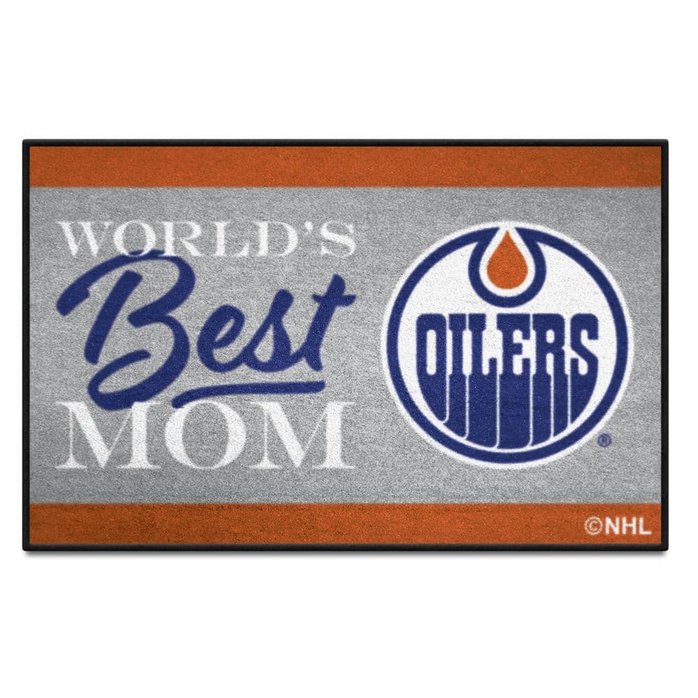 FANMATS Edmonton Oilers Blue World's Best Mom 19 in. x 30 in. Starter ...