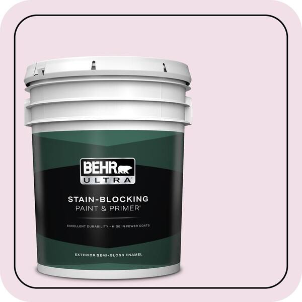 BEHR ULTRA 5 gal. #M120-1 Pink Proposal Semi-Gloss Enamel Exterior ...