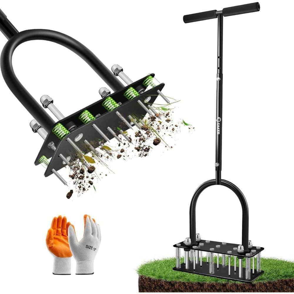 SenQWFa 15 Tine Aerator Metal Manual Aerator for Loosening Soil In ...