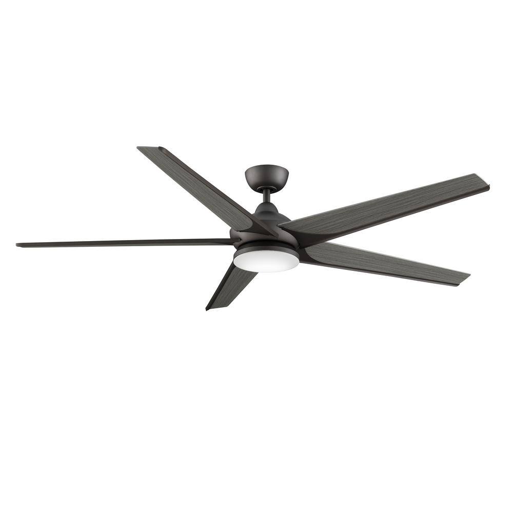 FANIMATION Subtle 72 in. Integrated LED Matte Greige Ceiling Fan with ...