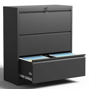 3 Drawer Black File Cabinet with Lock AM924C-233 - The Home Depot