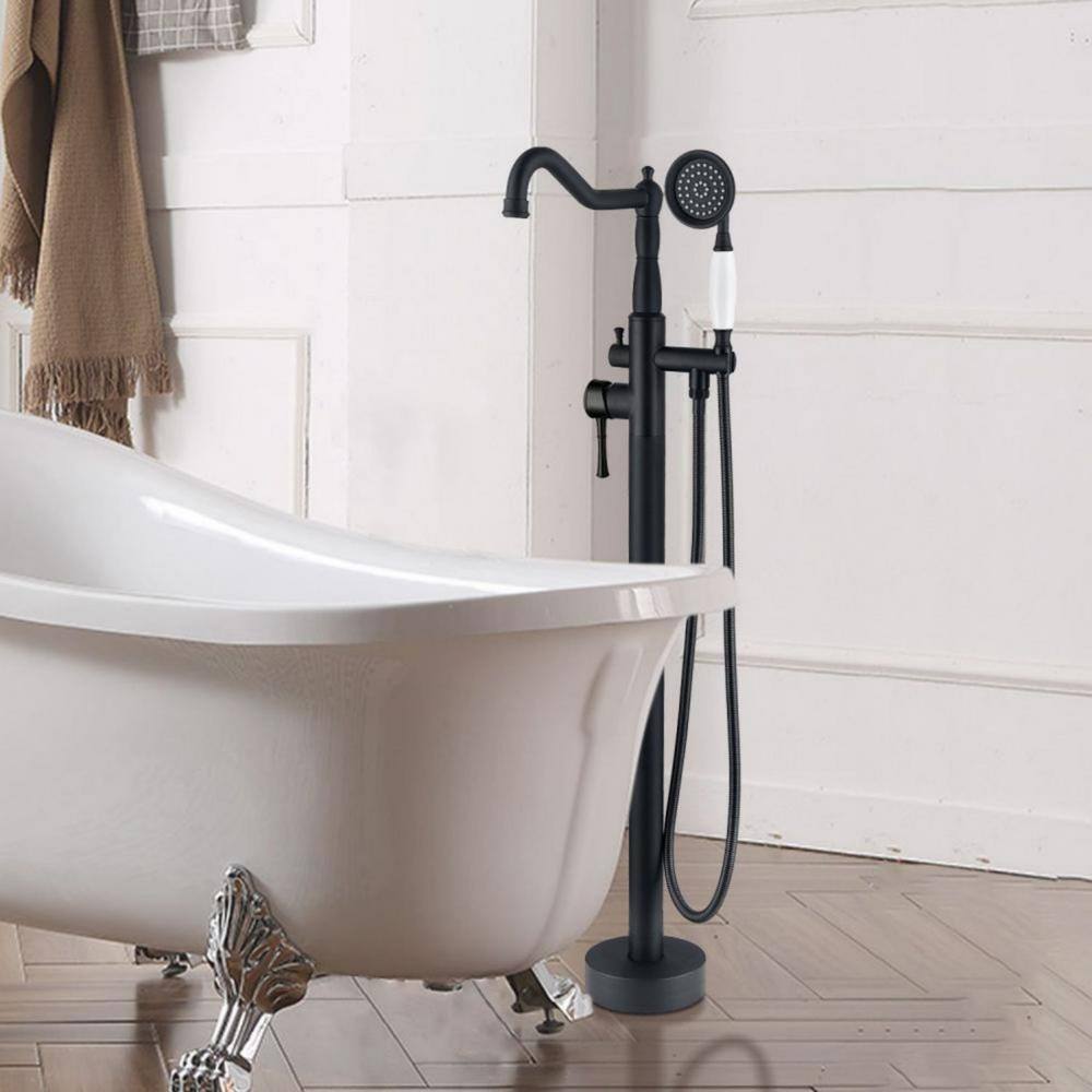 Satico 1-Handle Freestanding Floor Mount Tub Faucet Bathtub Filler with ...