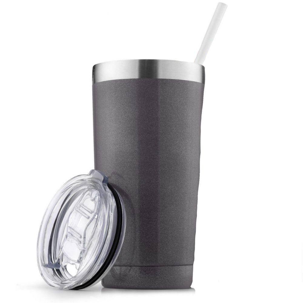 Zulay Kitchen 20 oz. Stainless Steel Insulated Tumbler Lid and Straw ...