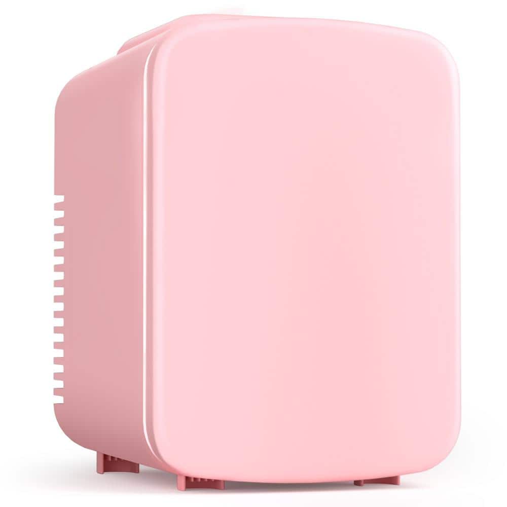 SIMZLIFE 8 in. 0.15 cu. ft. Portable Mini Refrigerator in Pink, Multi ...