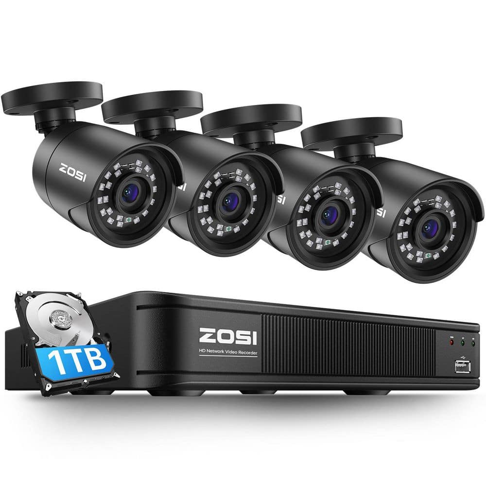 ZOSI H. 265+ 8-Channel 3K-Lite DVR 1TB Hard Drive Security System with ...