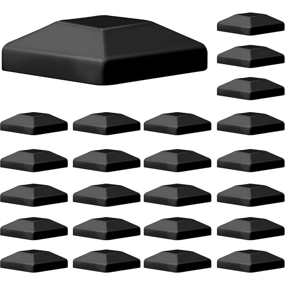 Afoxsos 24-Pack Black Plastic 4x4 Fence Post Caps Weatherproof UV-Proof ...