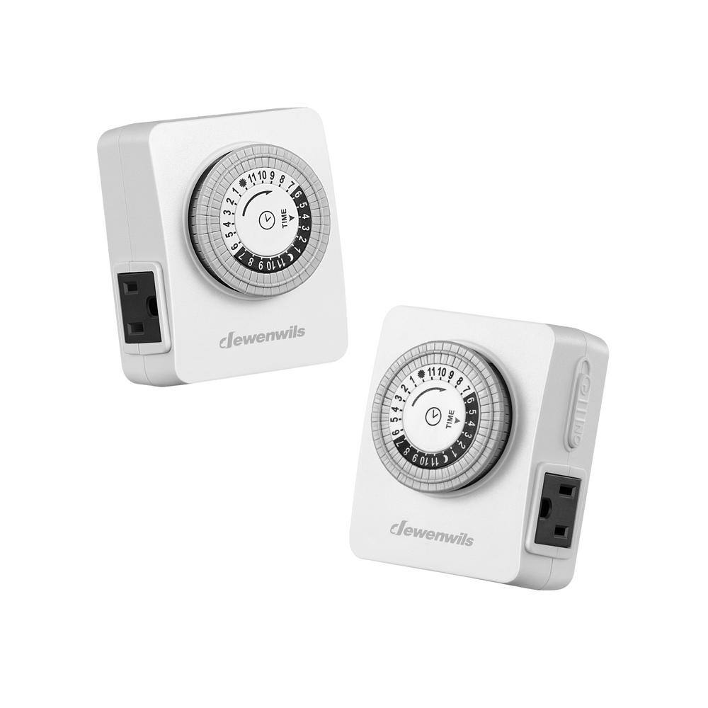 DEWENWILS 24-Hour Indoor Mechanical Outlet Countdown Time with 2 ...
