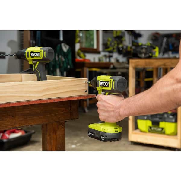 RYOBI ONE+ 18V Cordless 1/4 in. Impact Driver Kit with 1.5 Ah Battery ...