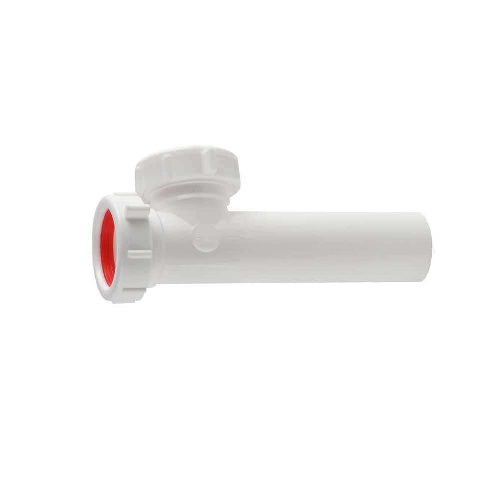 Everbilt 1-1/2 in. White Plastic Sink Drain Outlet Waste Slip-Joint Tee ...