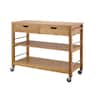 TRINITY 48 in. Bamboo Kitchen Island with Drawers TBFLNA-1407 - The ...