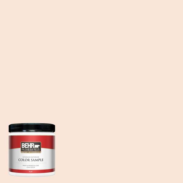 BEHR PREMIUM PLUS 8 oz. #260A-1 Feather White Flat Interior/Exterior ...