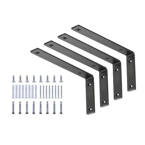 Afoxsos Steel Black Heavy Duty Shelf Bracket 12 x 5 1/4 in. Thick ...