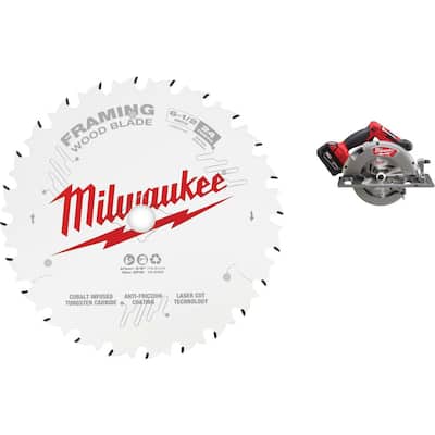 Milwaukee 6-1/2 in. Fine Finish Circular Saw Blade (2-Pack) 48-40-0620 ...