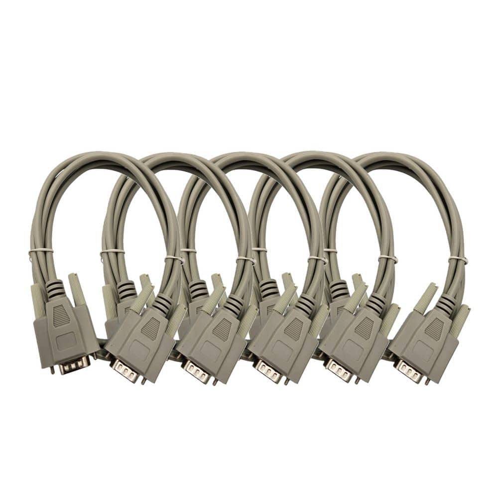 Micro Connectors, Inc 6 ft. Serial (DB9 Male to Male) RS-232 Cable Gray ...