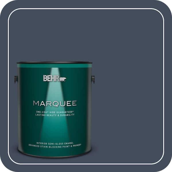 BEHR MARQUEE 1 gal. #S520-7 Night Flight One-Coat Hide Semi-Gloss ...