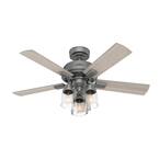 Hunter Hartland 52 in. LED Indoor Matte Silver Ceiling Fan with Light ...