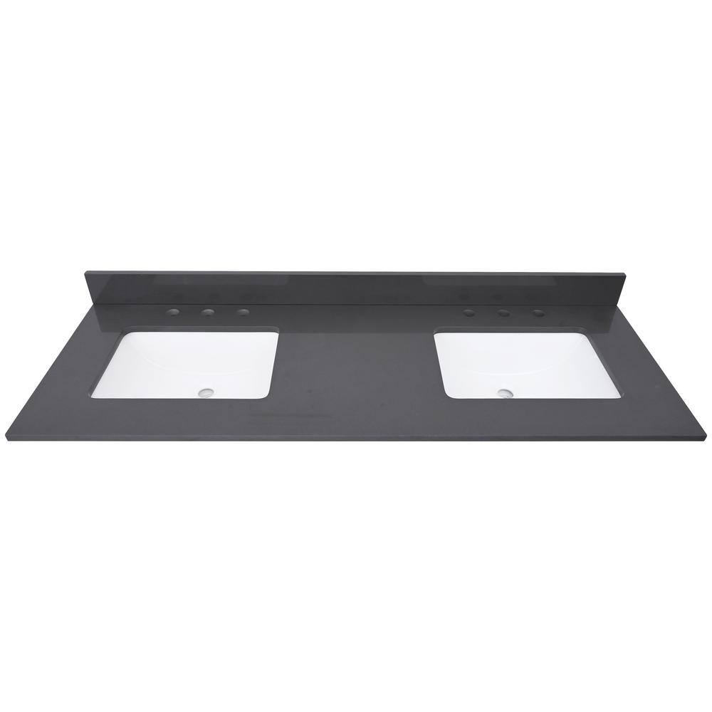 Avanity 61 in. W x 22 in. D Quartz Vanity Top in Lotte Radianz Ural ...