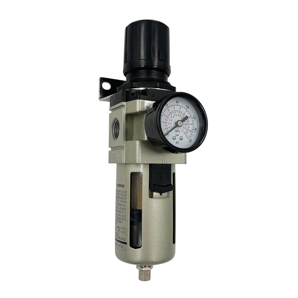 Primefit 1/2 in. Large Body Air Filter Regulator with Gauge FR1203G ...