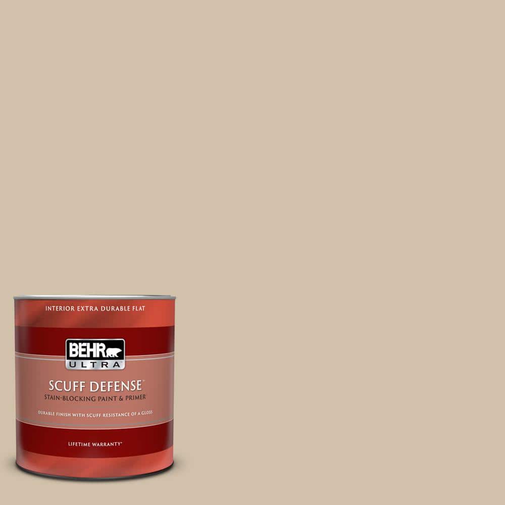 BEHR ULTRA 1 qt. #PPF-32 Light Rattan Extra Durable Flat Interior Paint ...
