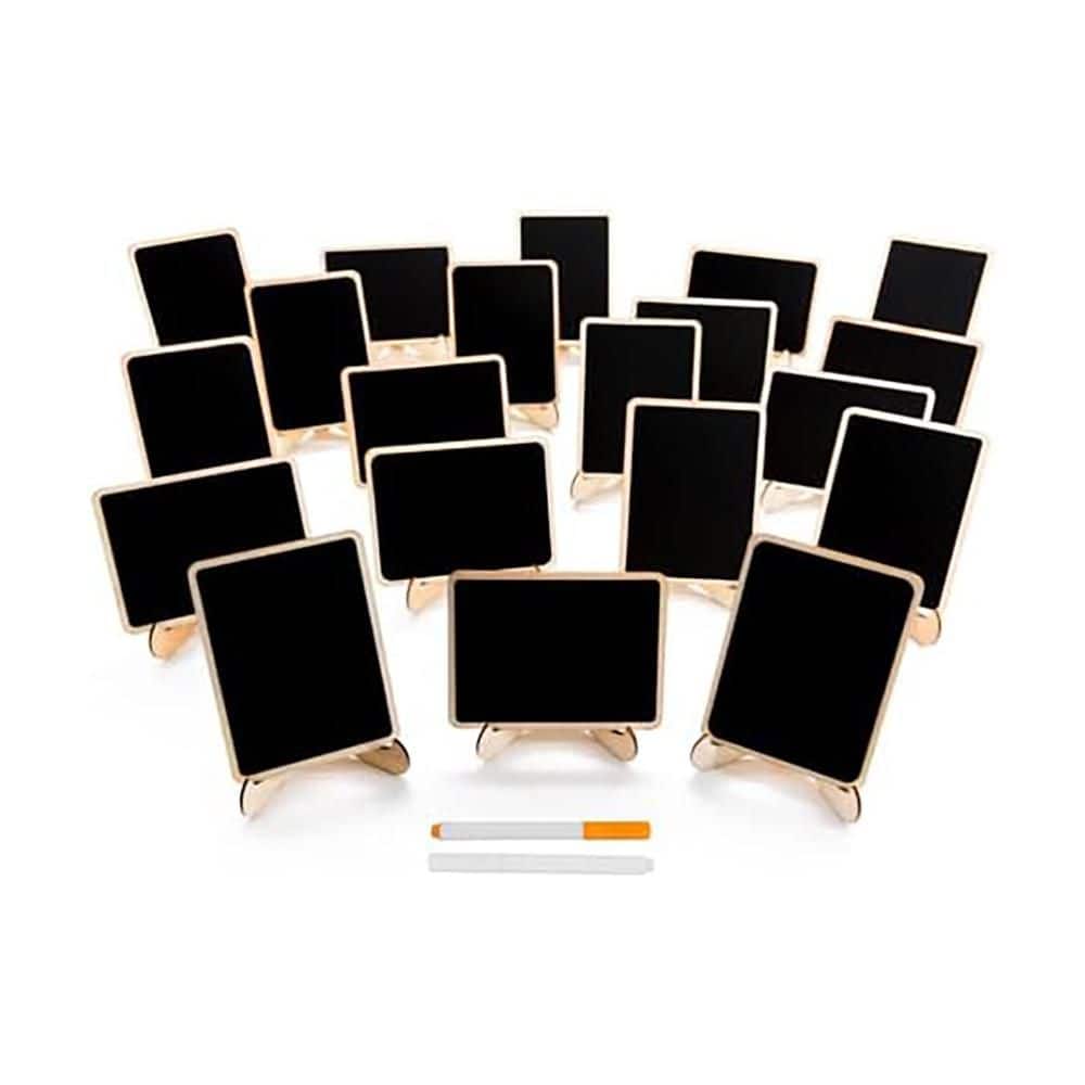 Afoxsos 20-Pack Mini Chalkboard Signs with Removable Stand Reusable ...