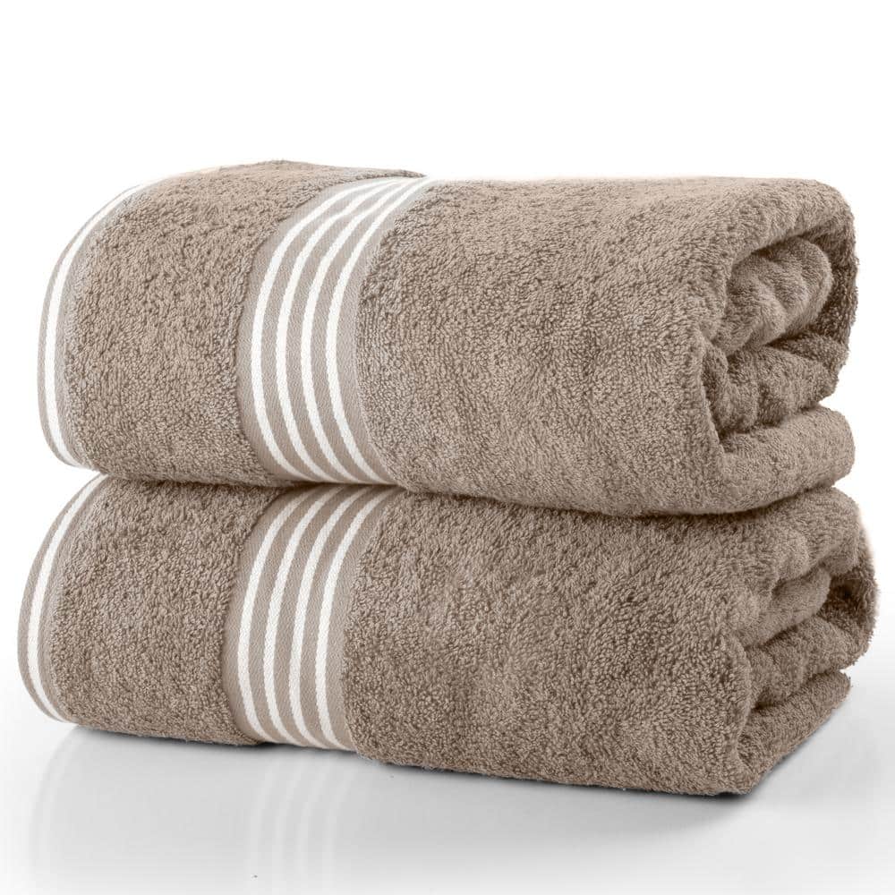 Lavish Home Bath Towels-2PC 500GSM 100% Cotton Towel Set- 35 x 70 in ...