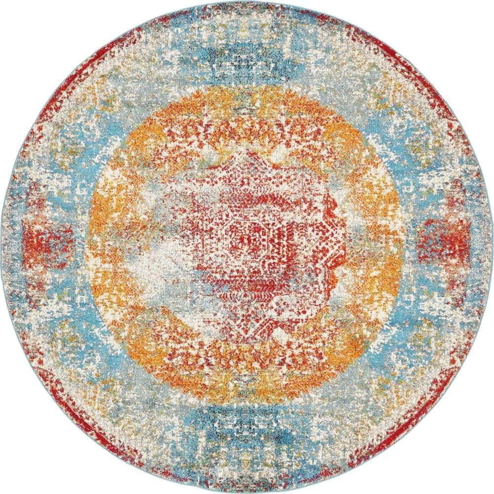 Unique Loom Rosso Cavalli Multi 8' 0 x 8' 0 Round Rug 3140395 - The ...