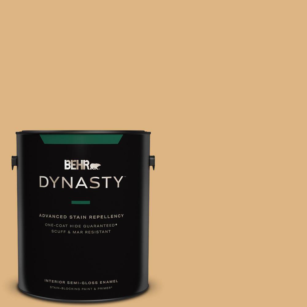 BEHR DYNASTY 1 gal. #HDC-CL-18 Cellini Gold One-Coat Hide Semi-Gloss ...