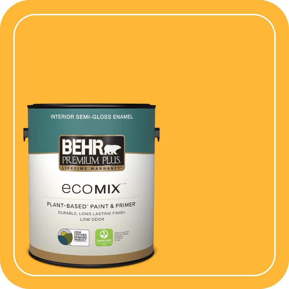 BEHR PREMIUM PLUS 1 gal. #P270-6 Soft Boiled Semi-Gloss Enamel EcoMix ...