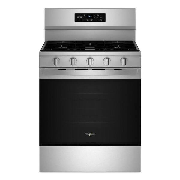 Whirlpool 30 in. 5 Burners Freestanding Gas Range in Fingerprint ...