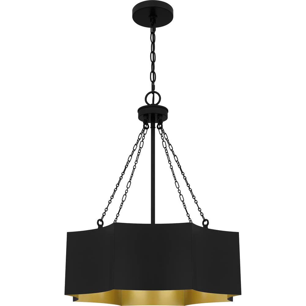 Quoizel Zyler 100-Watt 4-Light Matte Black Pendant Light QP6755MBK - The Home Depot