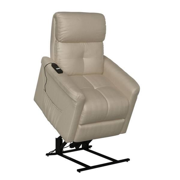 ProLounger Stone Ecru Suede-like Fabric Power Lift Assist Recliner with ...