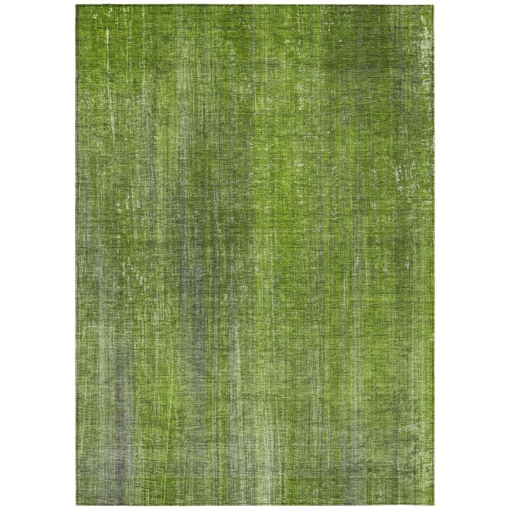 HomeRoots Green 3 ft. x 5 ft. Woven Striped Rectangle Indoor/Outdoor ...