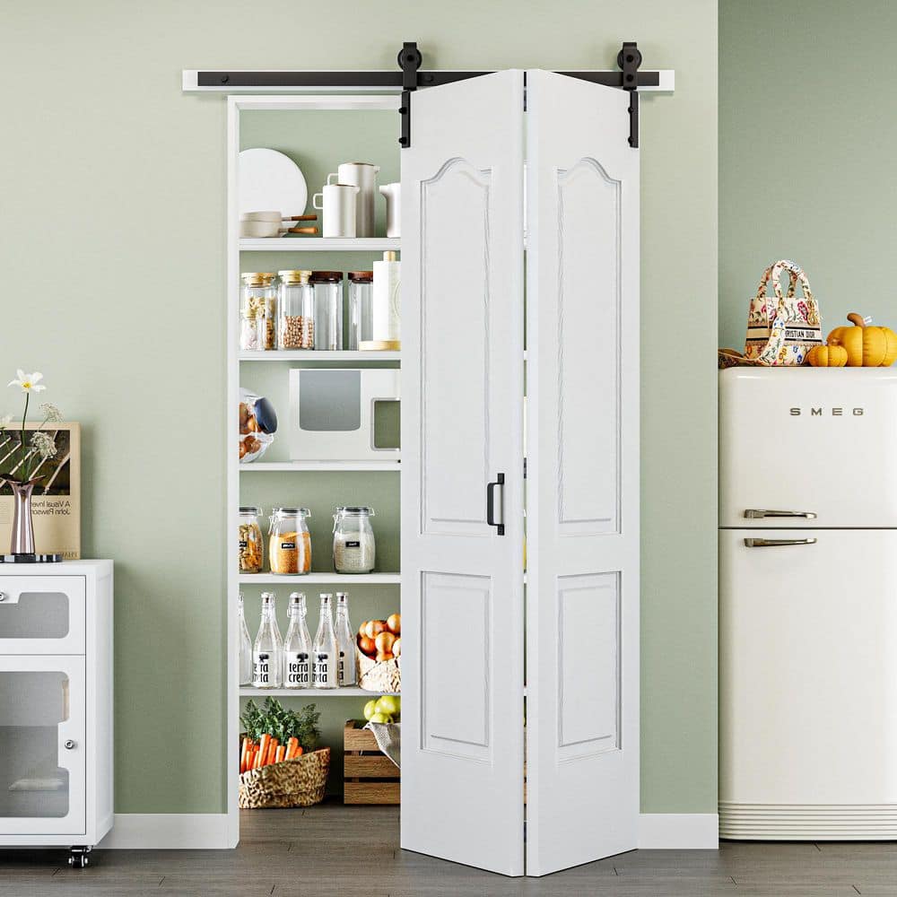 Reviews for EH PUERTA 48 in. x 84 in. 2 Panel Bifold Closet Barn Door ...