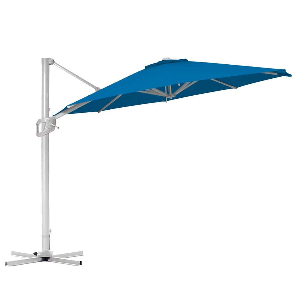 PASAMIC 12 ft. Aluminum Patio Umbrella Outdoor Cantilever Offset ...