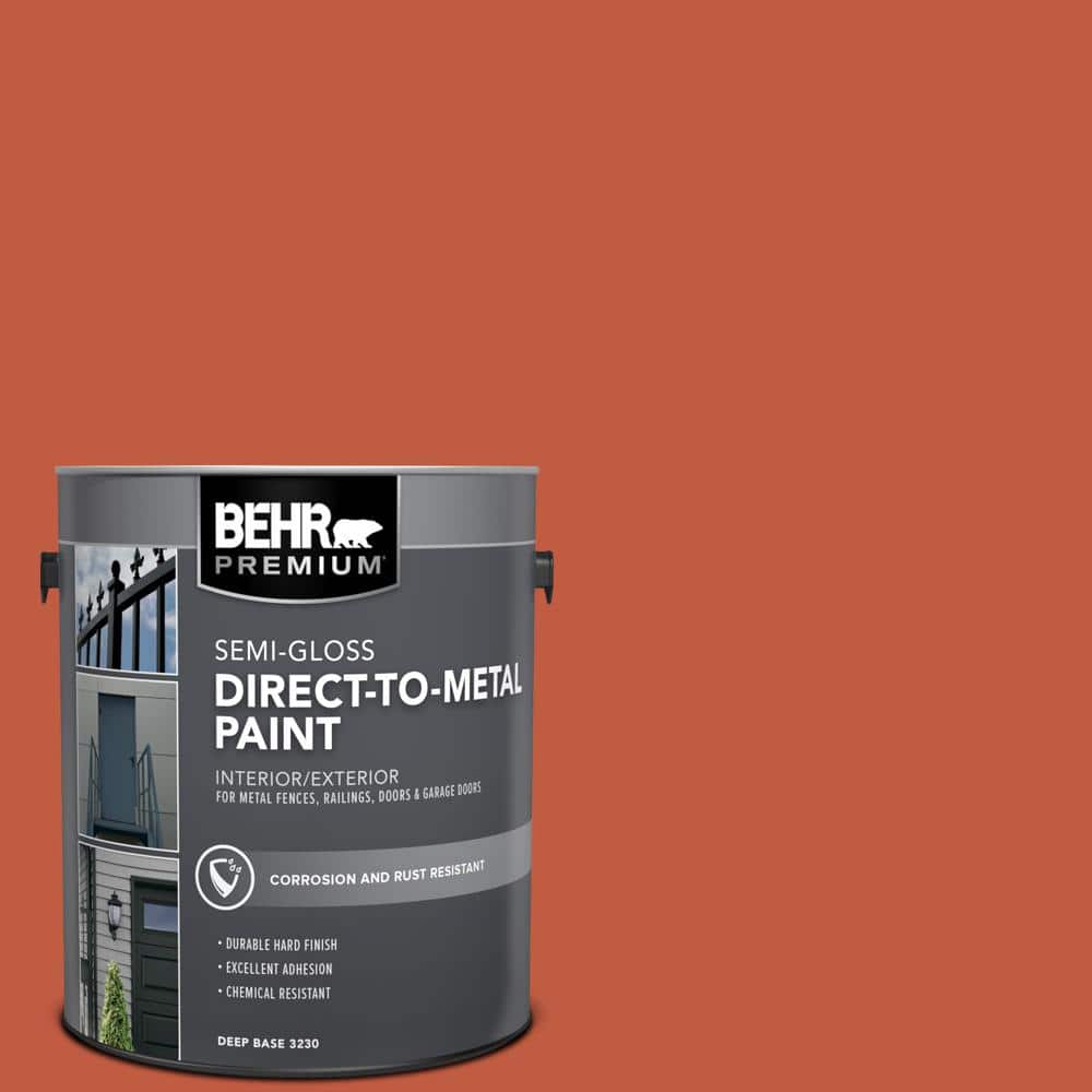 BEHR PREMIUM 1 gal. #M180-7 Deep Fire Semi-Gloss Direct to Metal ...