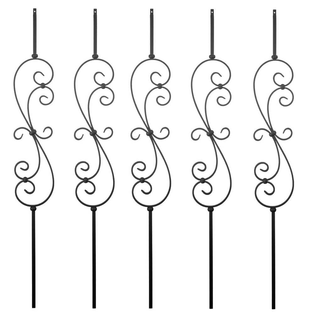 Afoxsos 44 in. x 1/2 in. Unfinished Iron Decorative Balusters 5-Pack ...