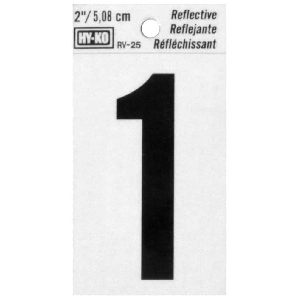 HY-KO 2 in. Vinyl Reflective Number 1 RV-25/1 - The Home Depot