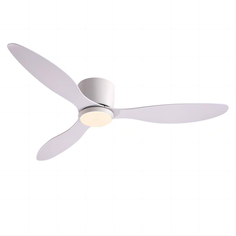 Pacific Core 52 in. Smart Indoor White Low Profile 3 Blades Ceiling ...