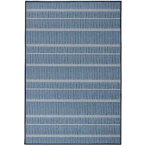 DASH & ALBERT Samson Machine Washable Navy 3 ft. x 5 ft. Indoor Area ...