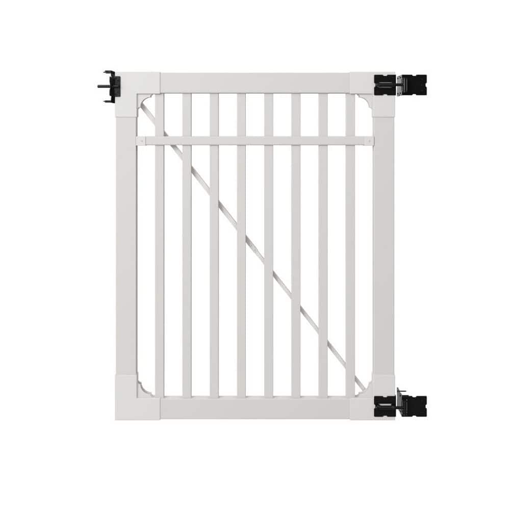 WamBam Fence WamBam 5 ft. H x 4 ft. W Windsor White Vinyl Picket Fence ...