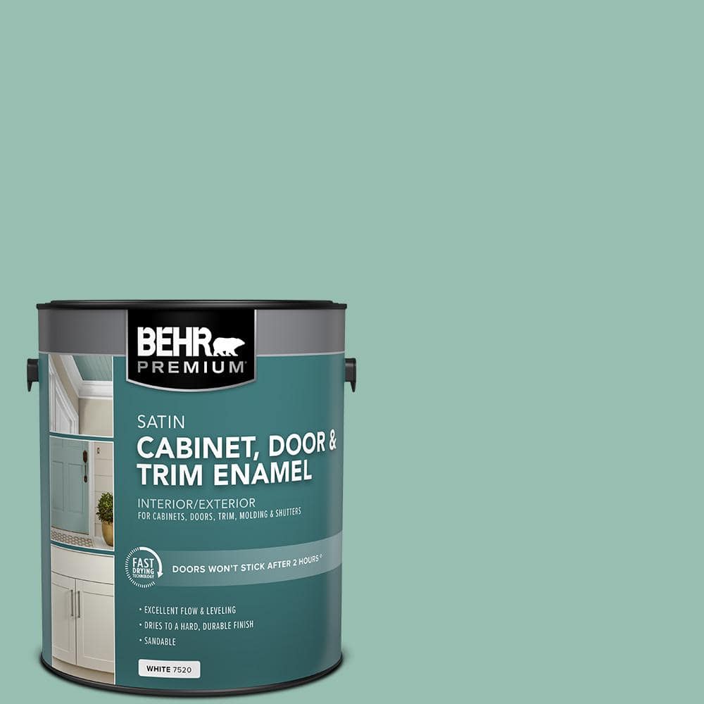 BEHR PREMIUM 1 gal. #PPU12-07 Spring Stream Satin Enamel Interior ...