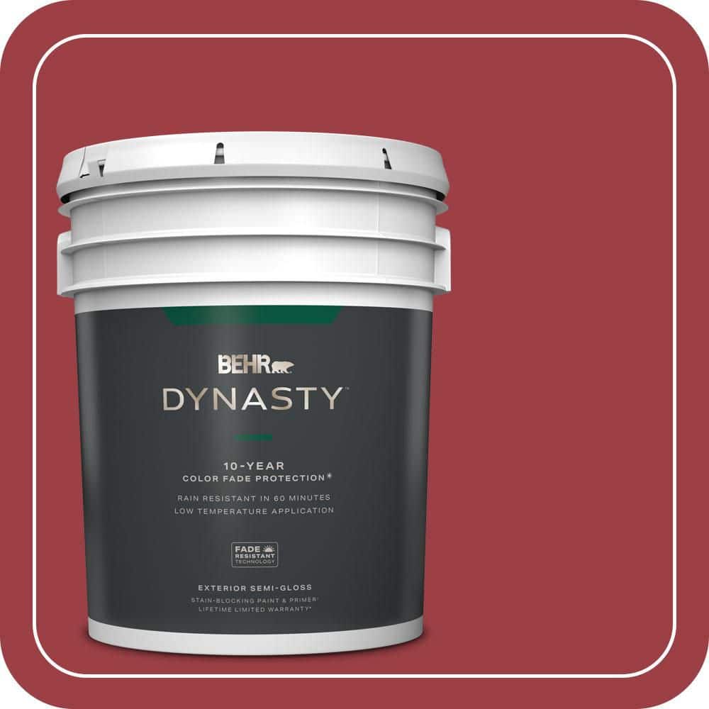 BEHR DYNASTY 5 gal. #QE-06 Reddest Red Semi-Gloss Exterior Stain ...