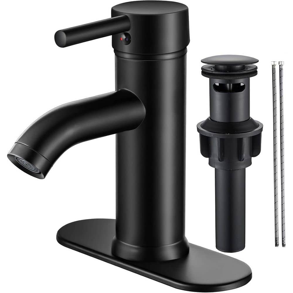 MTTCLE Single Handle Single Hole Bathroom Faucet with Deckplate ...