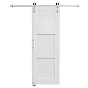 ARK DESIGN 72 in. x 80 in. Waterproof Paneled 3-Lite White Primed MDF ...