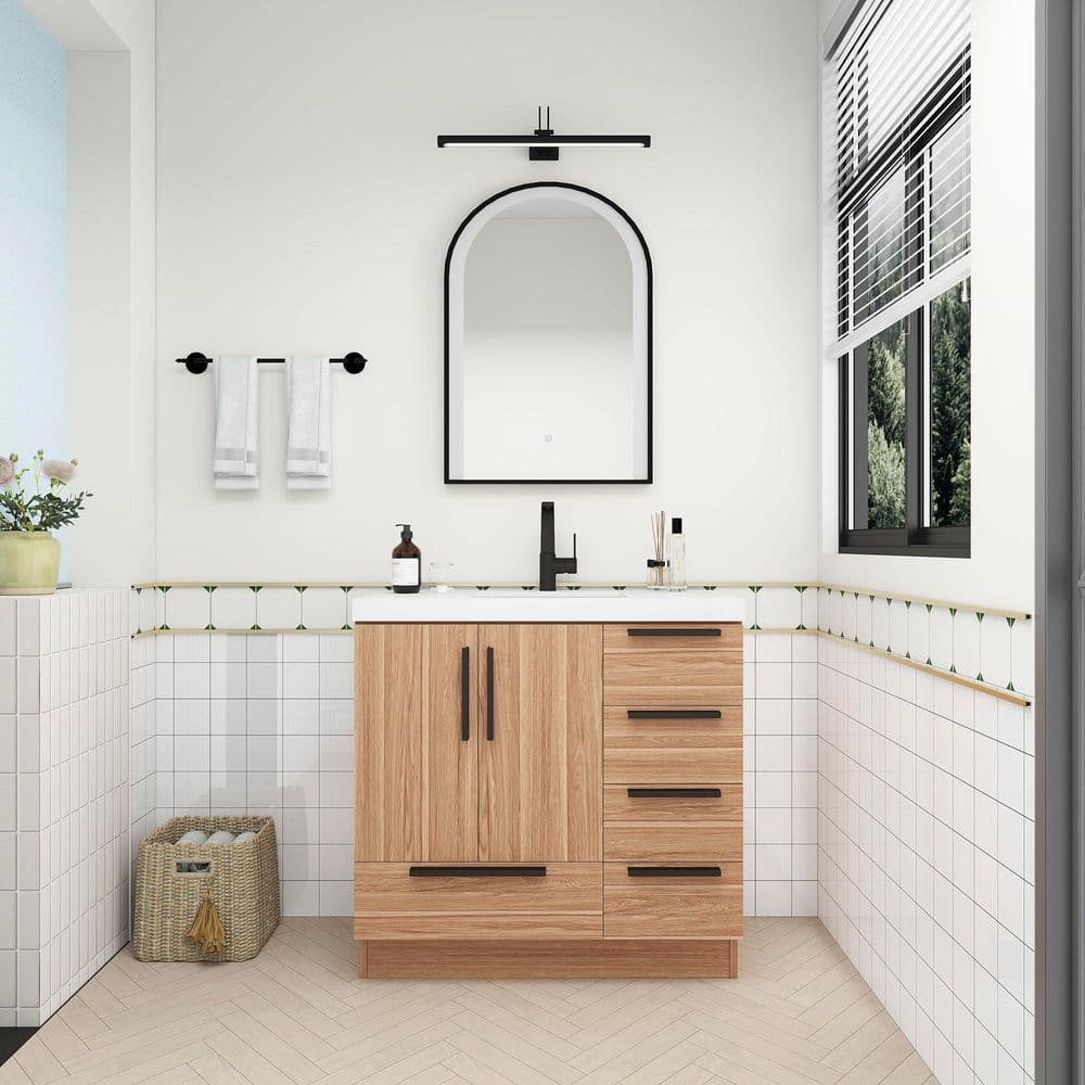 BV Better Vanity Carla 36 in. W x 20 in. D x 35 in. H Single Sink ...