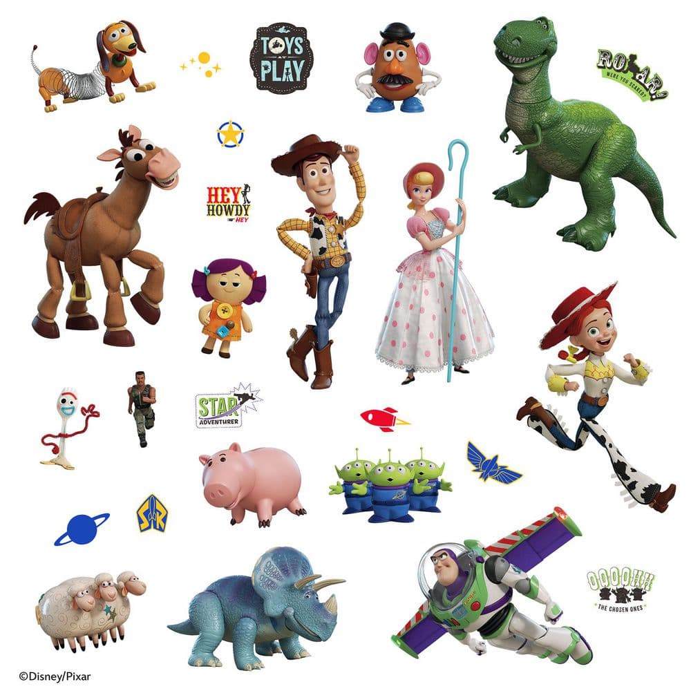 WallPOPs 26-Piece Disney Toy Story Characters 18 in. x 34.75 in. Multi ...
