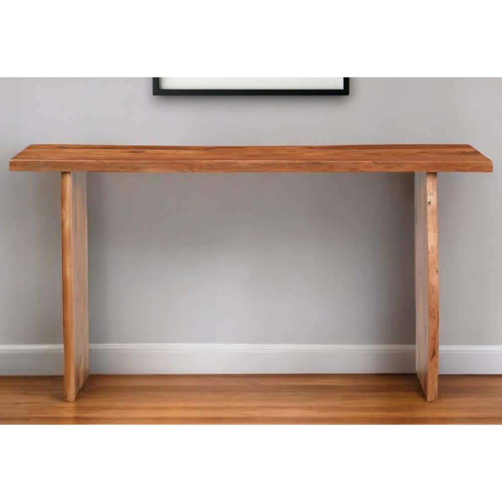 HomeRoots 6 in. Chestnut Rectangle Wood Console Table 2000521957 - The ...