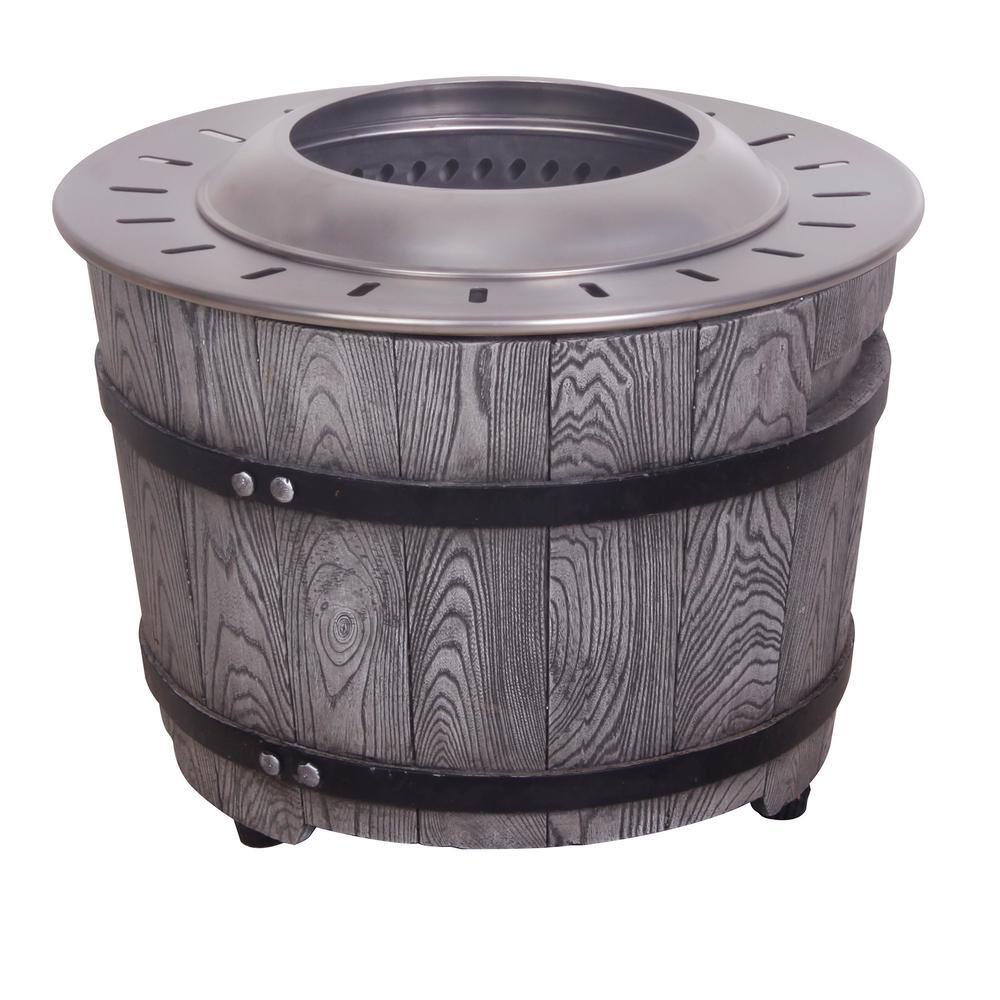 Boosicavelly 20.5 in. Wood Pellet Fire Pit in Wood Look BOEFDFI06-AB ...